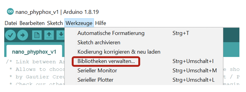 Arduino und phyphox - astro-lab.app